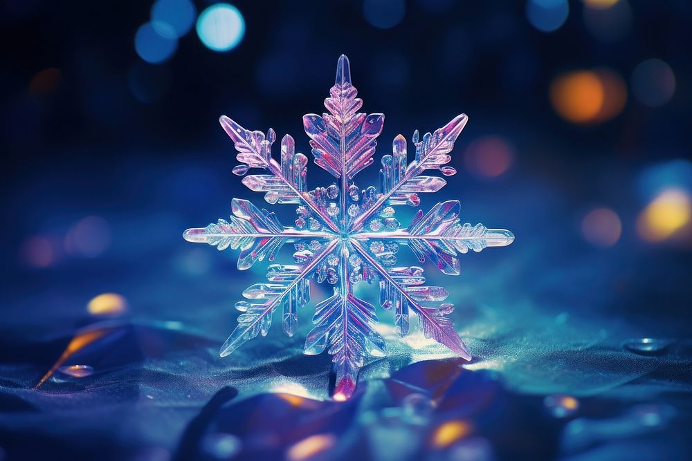 Snow flake holographic snowflake nature | Free Photo - rawpixel