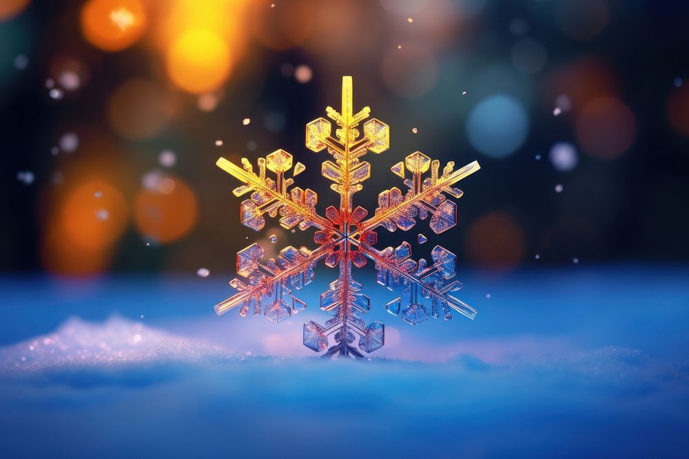 Snow flake holographic snowflake nature | Free Photo - rawpixel