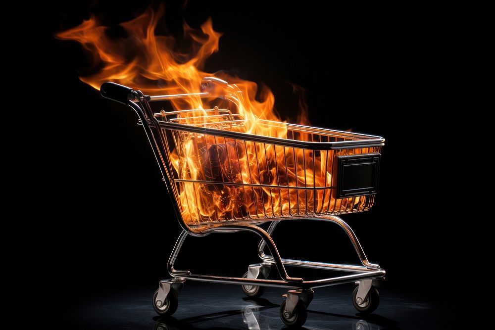 Shopping cart fire flame black | Free Photo - rawpixel