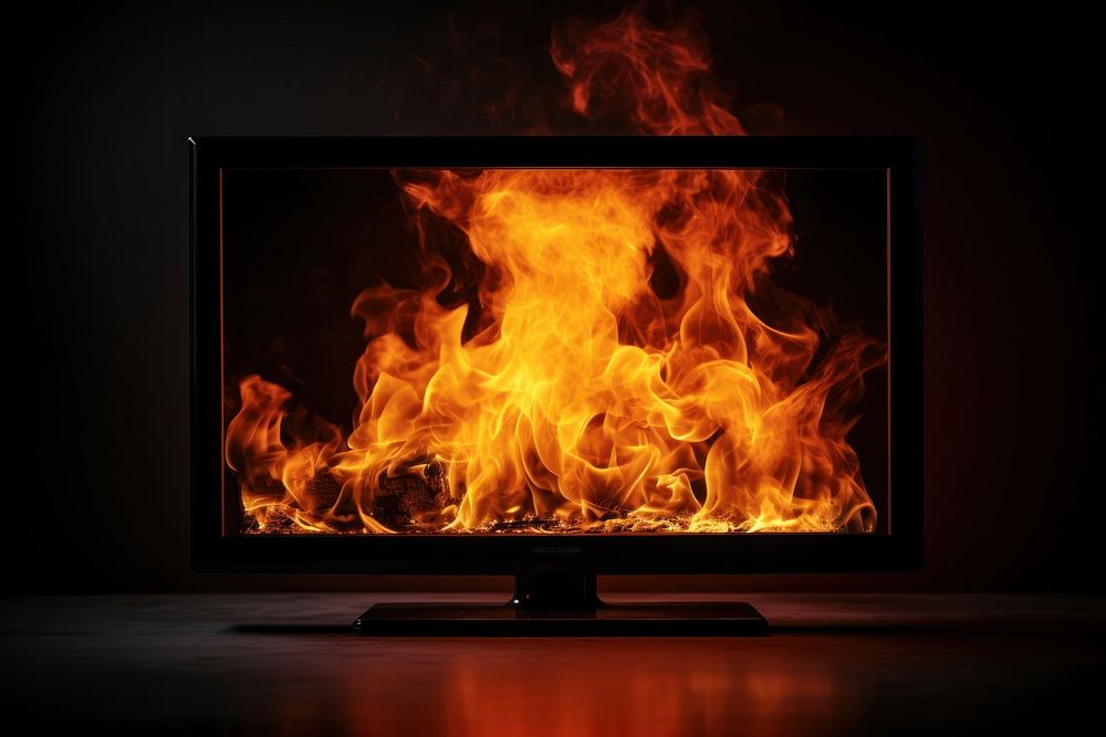 Television fire fireplace hearth. | Free Photo - rawpixel