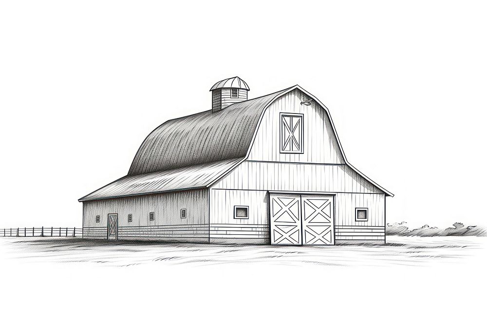 Barn logo drawing sketch architecture. | Free Photo Illustration - rawpixel
