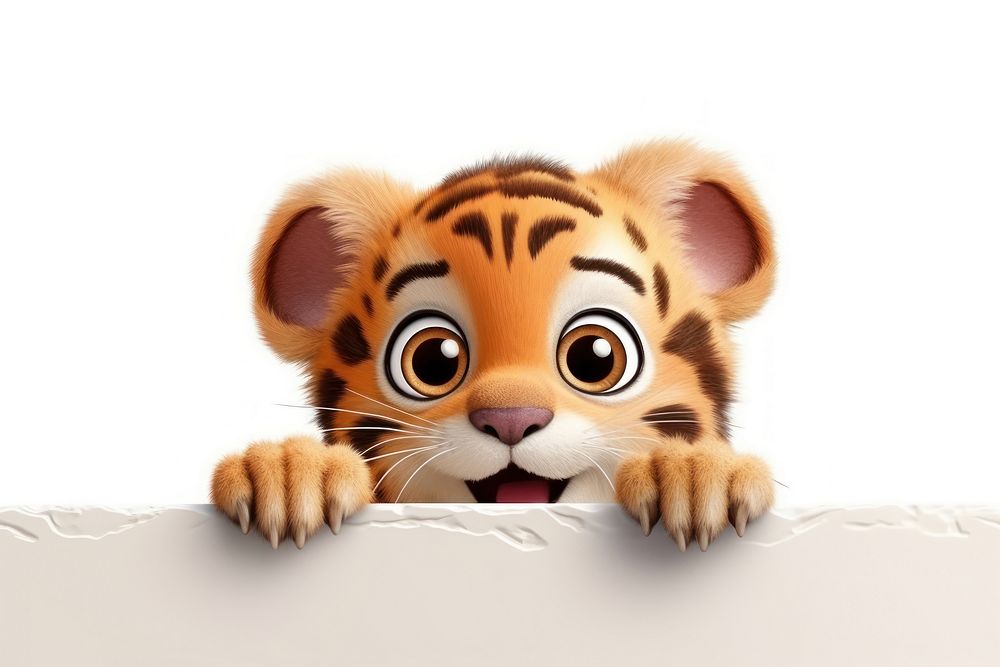 Animal tiger peeking cartoon. | Premium Photo Illustration - rawpixel