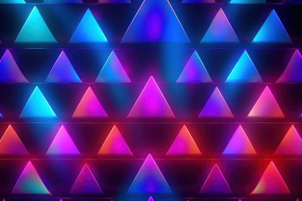 Retrowave triangle pattern neon backgrounds | Premium Photo ...