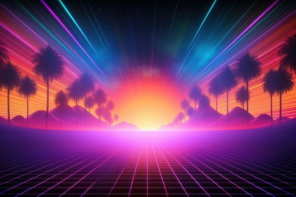 Retrowave crowd backgrounds abstract outdoors. | Premium Photo ...