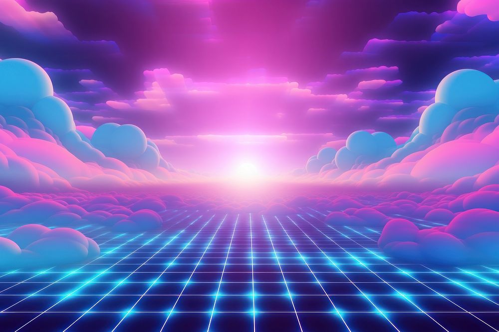 Retrowave cloud backgrounds abstract purple. | Free Photo Illustration ...