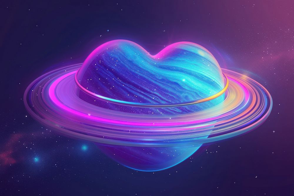 Heart shaped saturn universe nature | Premium Photo Illustration - rawpixel