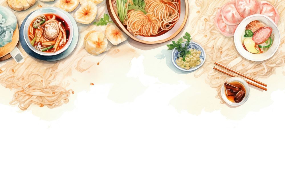 PNG Chinese food border watercolor | Free Photo Illustration - rawpixel