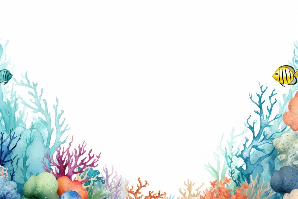 Sea life border watercolor backgrounds | Premium Photo Illustration ...