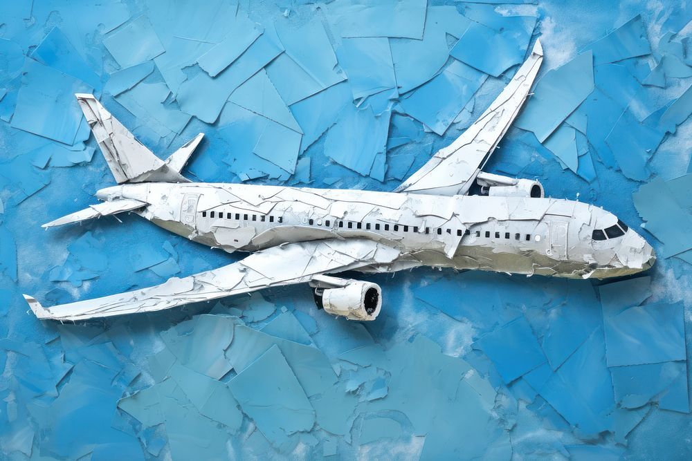 Airplane ripped paper collage airliner | Free Photo Illustration - rawpixel