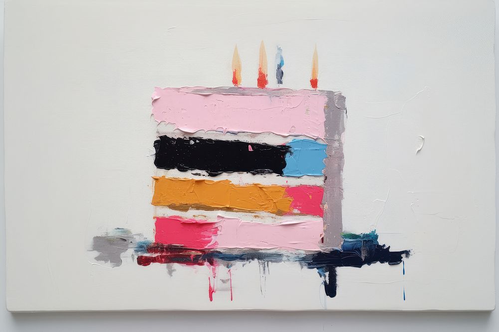 Birthday cake art painting birthday. | Premium Photo Illustration ...