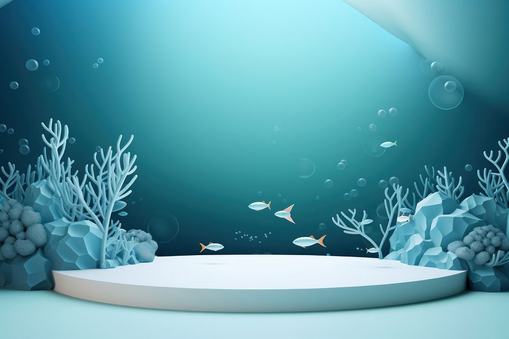 Underwater Podium Mockup nature ocean | Premium Photo - rawpixel