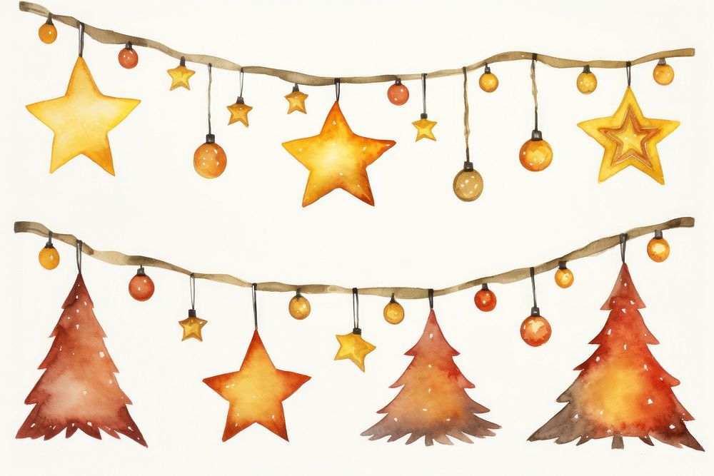 Christmas string decoration cartoon tree. | Premium Photo Illustration ...