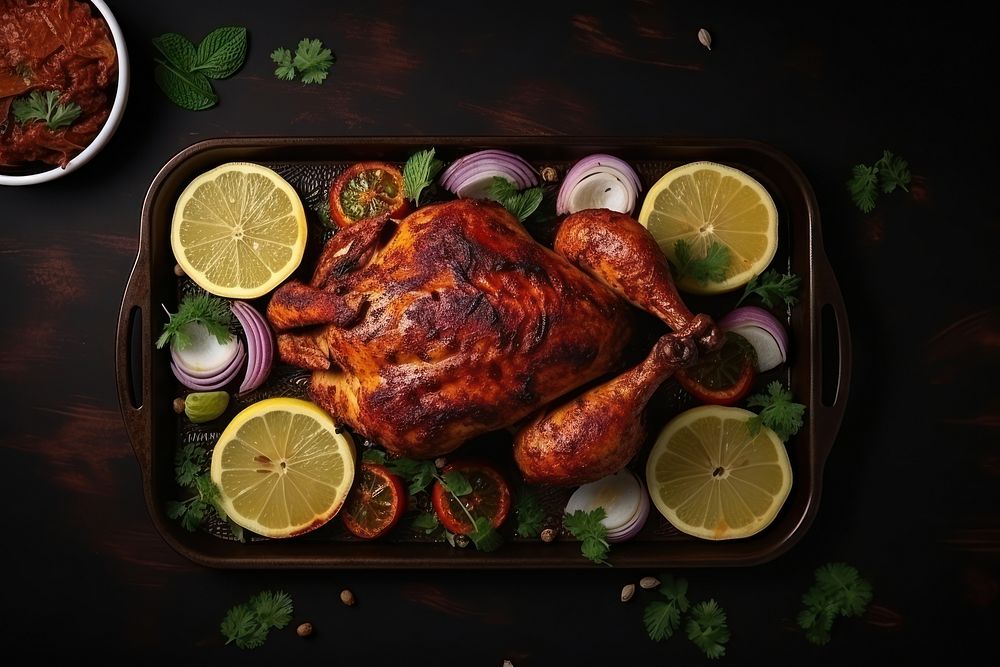Tandoori chicken dinner plate meat. | Premium Photo - rawpixel