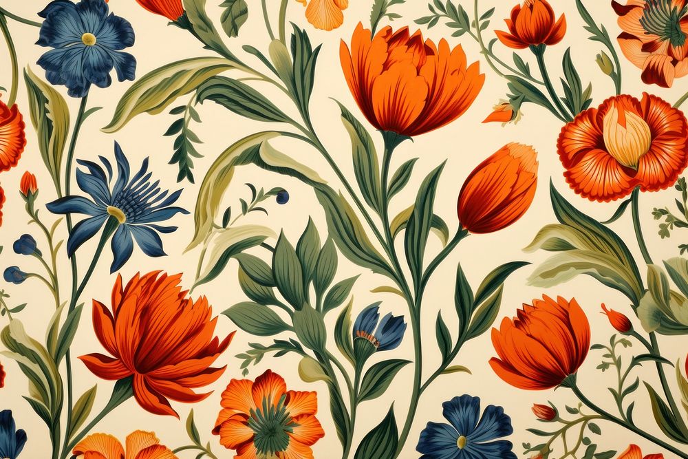 Floral pattern egyptian art flower. | Premium Photo Illustration - rawpixel