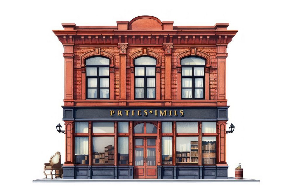 Architecture illustration antique shop building | Free Photo ...