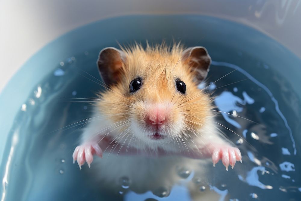 Hamster looking camera bathtub animal | Premium Photo - rawpixel