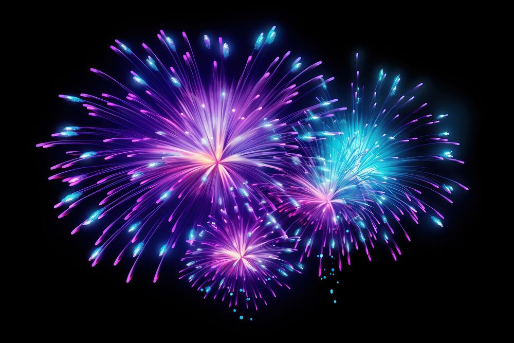 Neon fireworks light illuminated celebration. | Premium Photo ...
