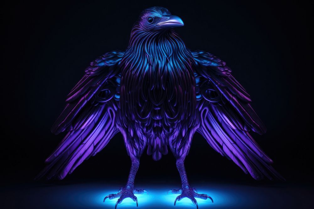 Neon full body raven vulture | Premium Photo Illustration - rawpixel