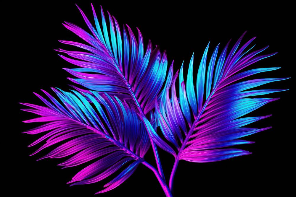 Neon palm leaves pattern nature | Premium Photo Illustration - rawpixel