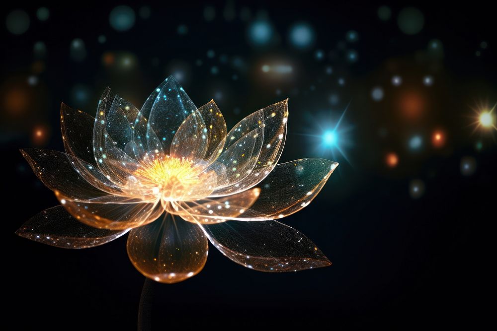 Starry lotus light fireworks lighting. | Premium Photo Illustration ...