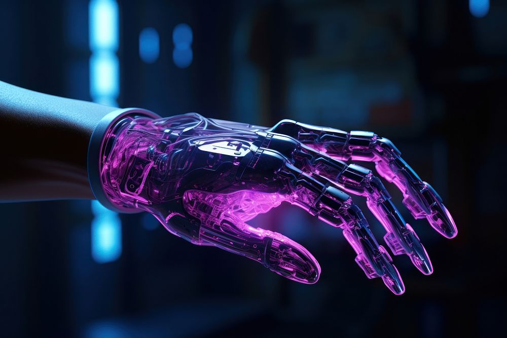 Robotic hand electronics futuristic technology. | Premium Photo ...