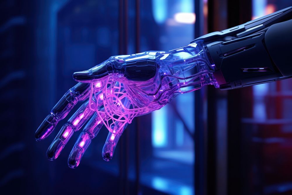 Robotic hand light blue transportation. | Free Photo Illustration ...