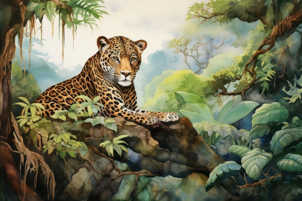 Leopard rainforest nature tree. | Premium Photo Illustration - rawpixel