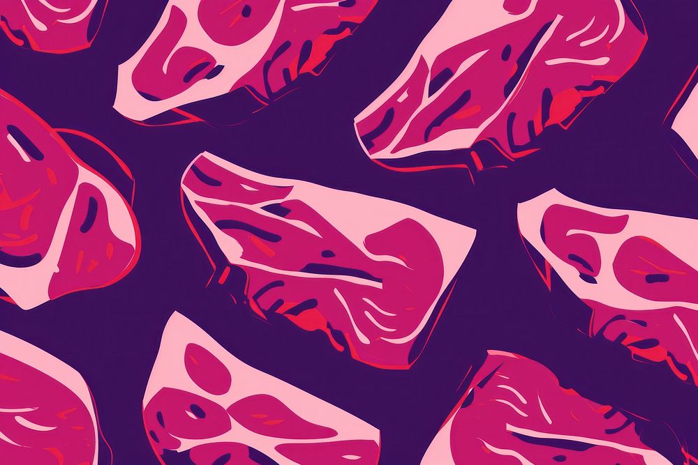 CMYK Screen printing meat pattern | Premium Photo Illustration - rawpixel