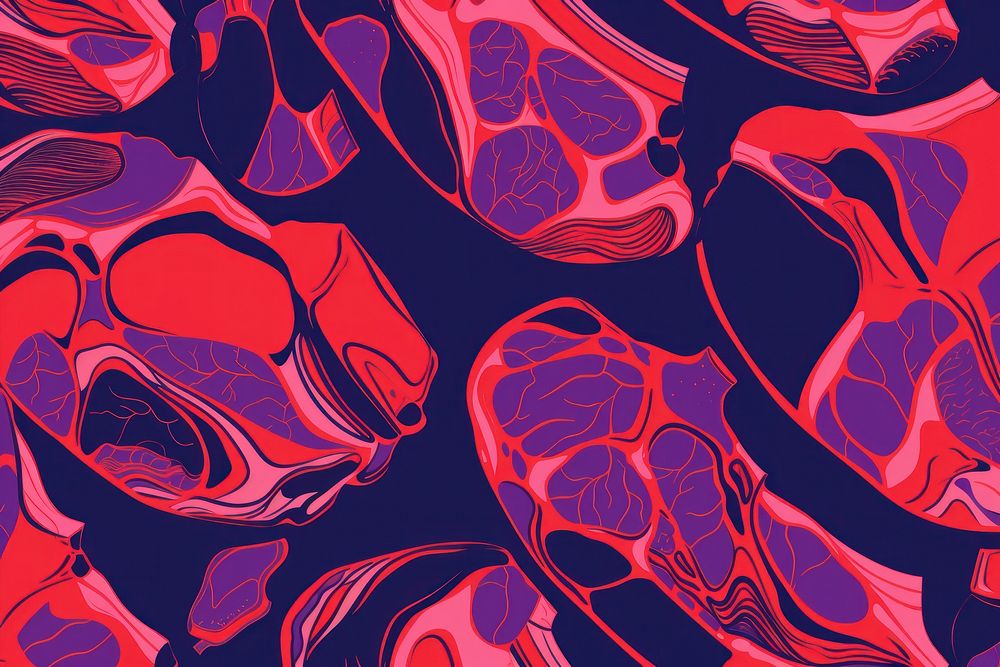 CMYK Screen printing meat pattern | Premium Photo Illustration - rawpixel