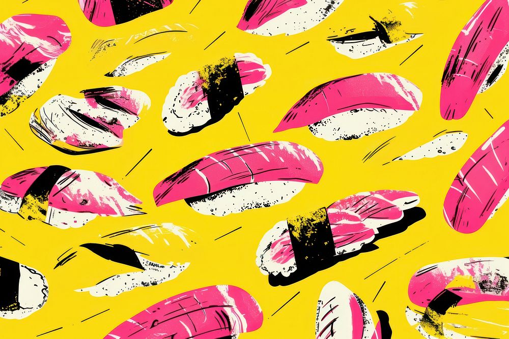CMYK Screen printing sushi backgrounds | Free Photo Illustration - rawpixel