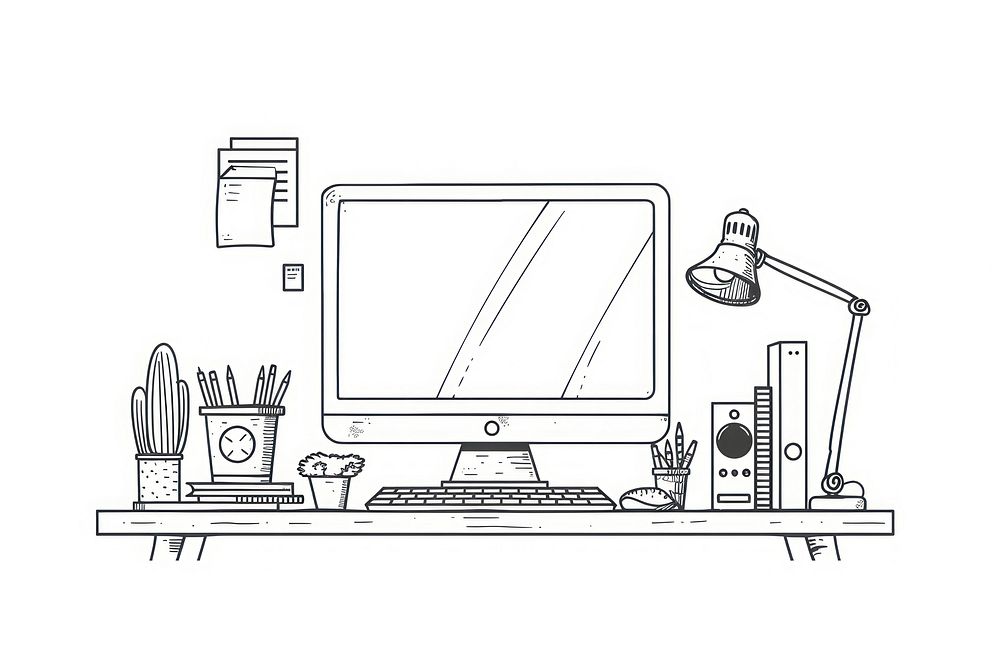 Computer computer drawing sketch. | Free Photo Illustration - rawpixel