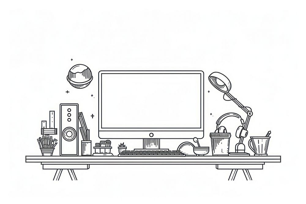 Computer drawing sketch computer. | Free Photo Illustration - rawpixel