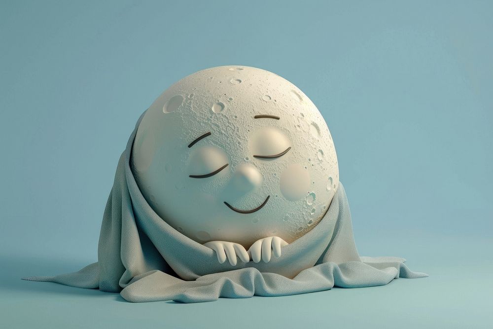 Moon character sleep cartoon anthropomorphic | Free Photo Illustration ...
