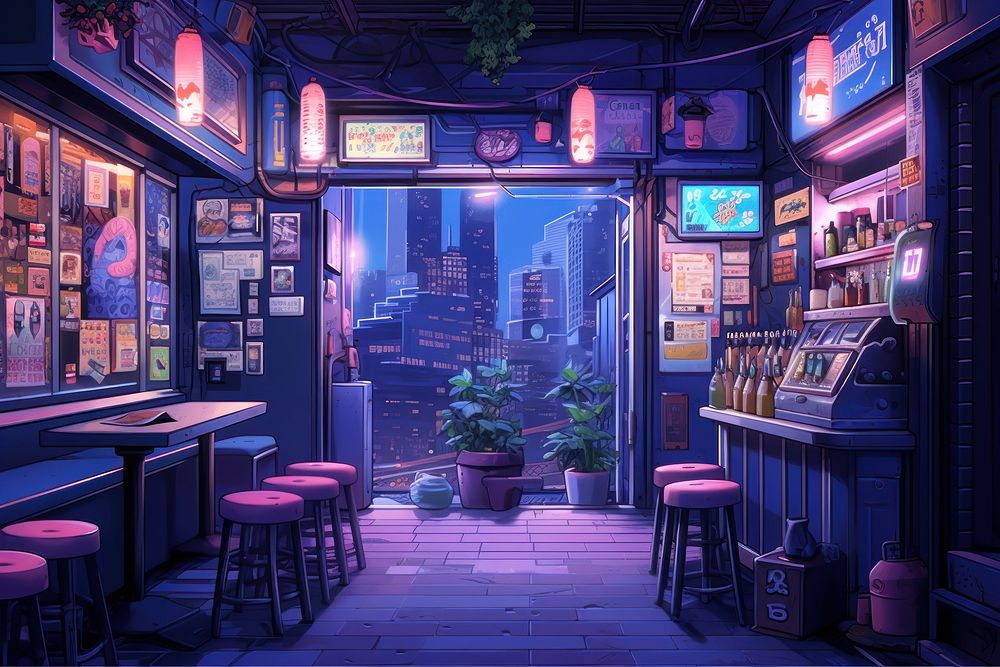 Nightlife table night bar. | Premium Photo Illustration - rawpixel