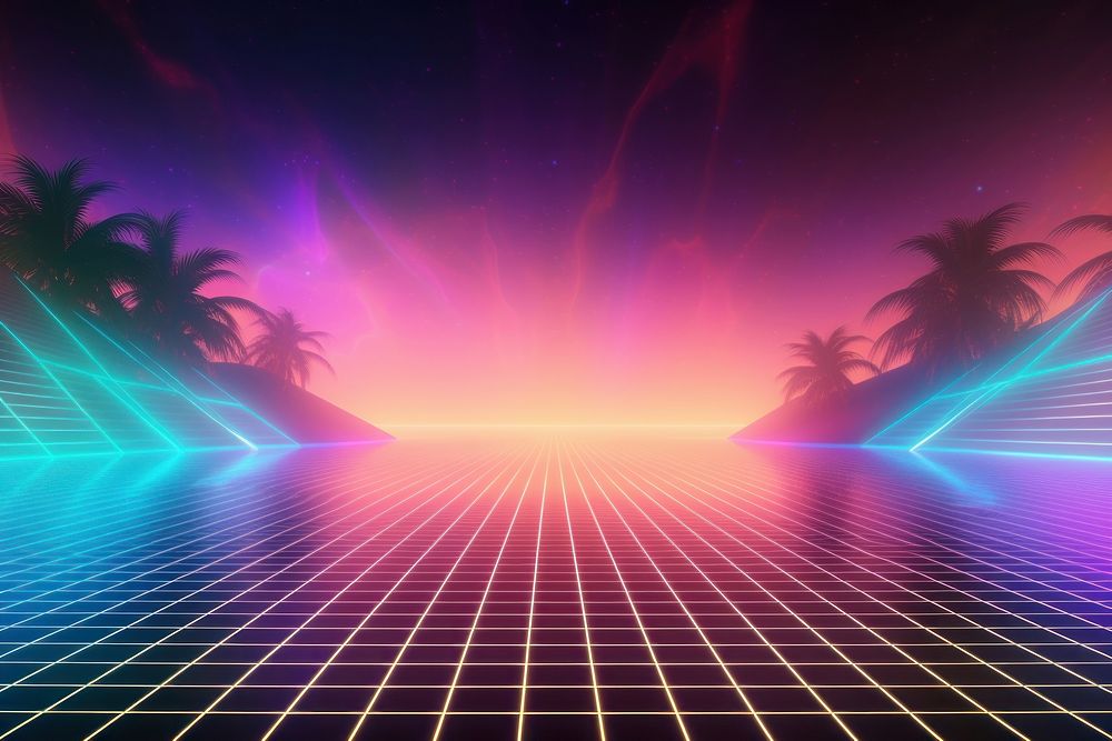 Retrowave nature backgrounds abstract light. | Free Photo Illustration ...
