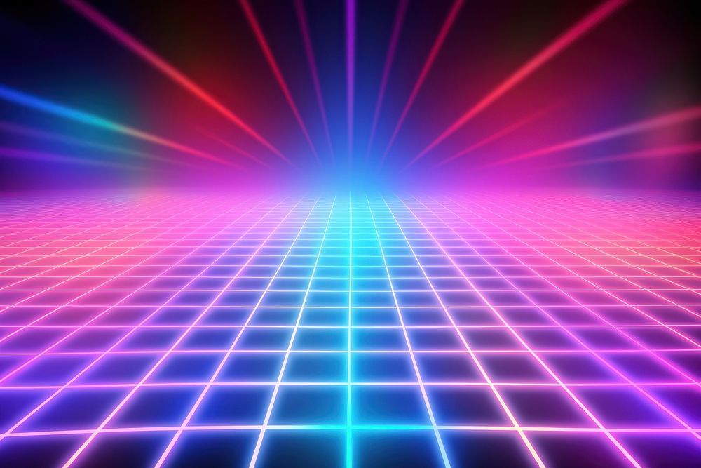 Retrowave grid pattern backgrounds abstract | Premium Photo ...