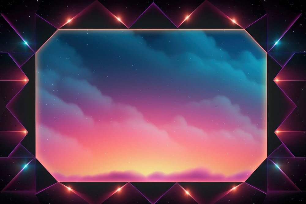 Retrowave star frame border sky | Premium Photo Illustration - rawpixel