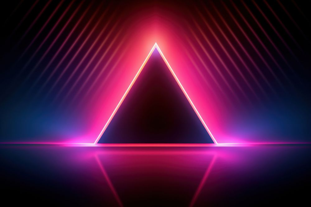 Retrowave triangle neon abstract purple. | Premium Photo Illustration ...