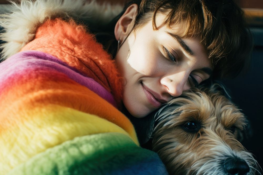 Light Person hugging dog face | Premium Photo - rawpixel