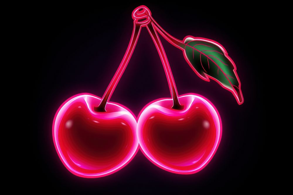 Neon cherry png glowing fruit | Free Photo Illustration - rawpixel