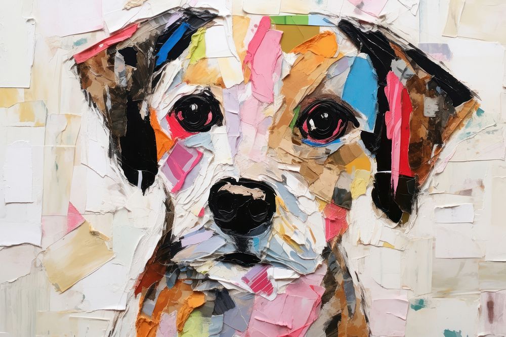 Dog art painting collage. | Free Photo Illustration - rawpixel