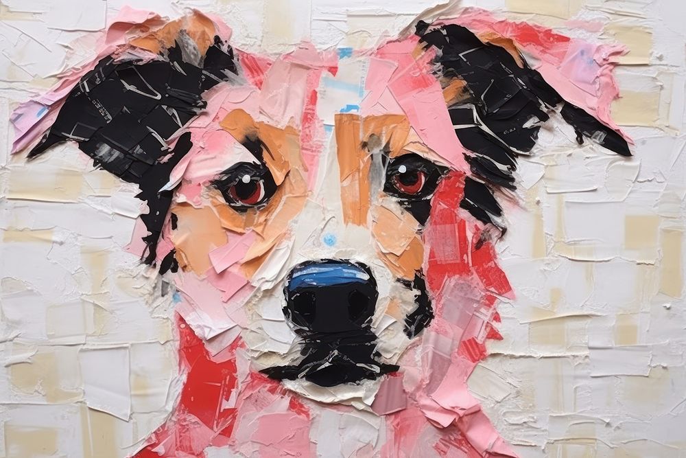 Dog art painting collage. | Free Photo Illustration - rawpixel