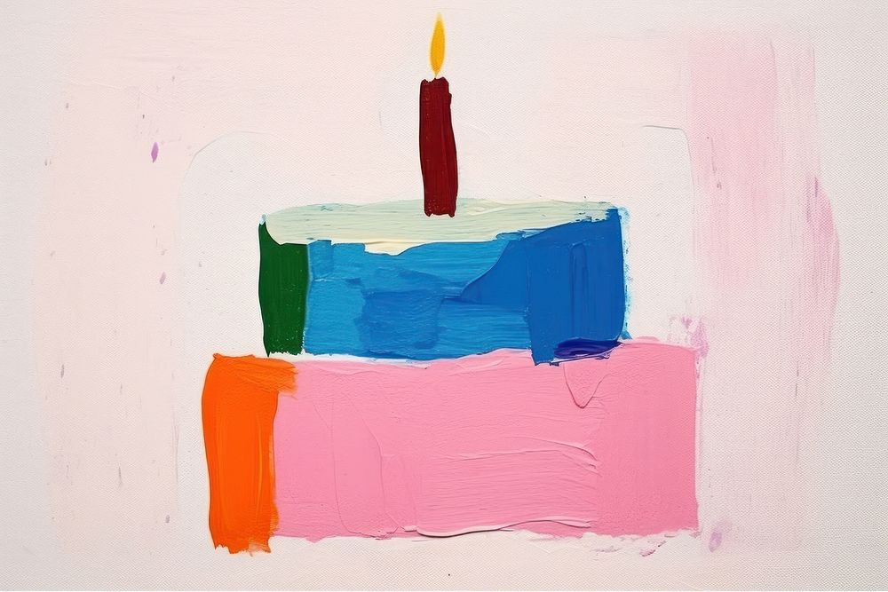 Birthdat cake painting candle art. | Premium Photo Illustration - rawpixel