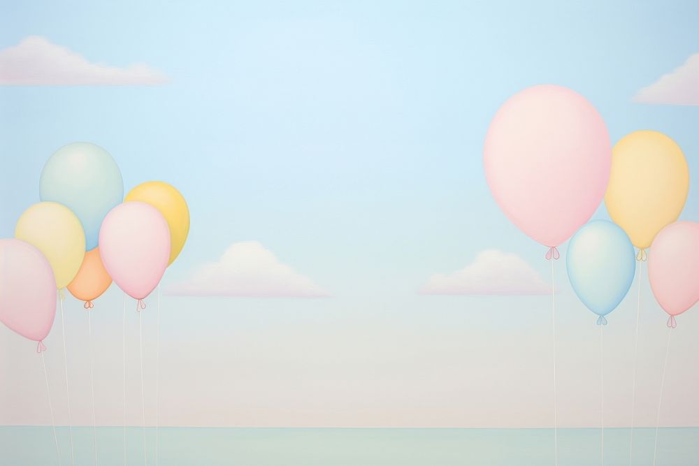 Painting balloon border backgrounds transportation | Free Photo ...