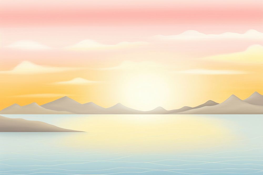 Painting sunset border backgrounds landscape | Premium Photo ...