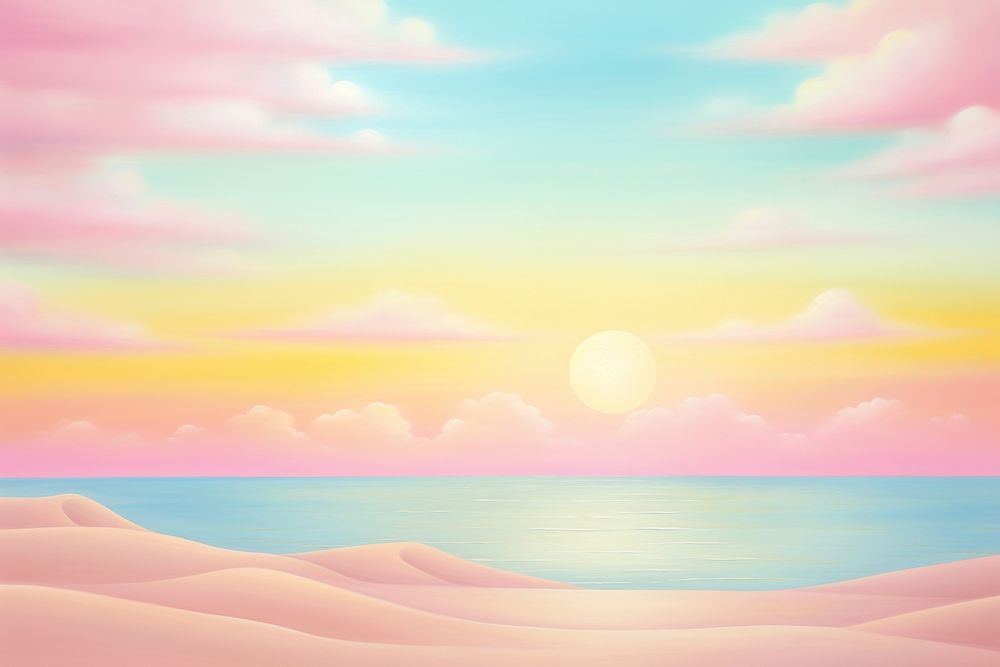 Painting sunset border backgrounds landscape | Free Photo Illustration ...