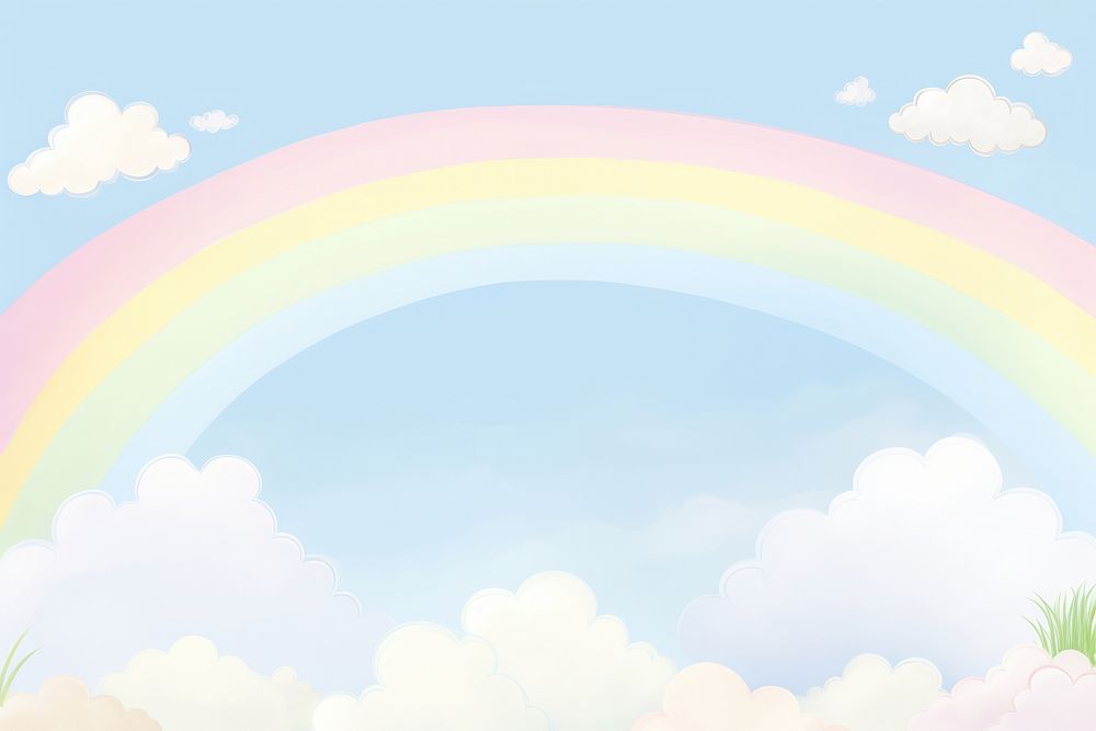 Painting rainbow and cloud border | Premium Photo Illustration - rawpixel