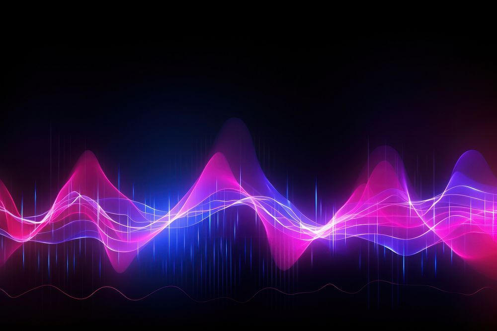 Neon soundwave background purple light | Premium Photo Illustration ...