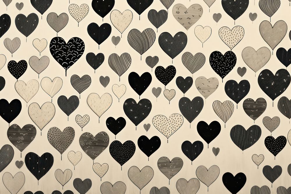 Hearts repeated pattern backgrounds repetition | Premium Photo ...