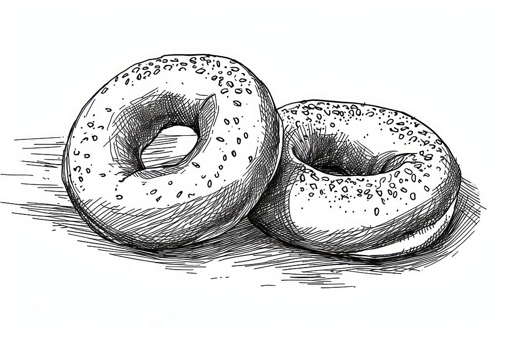 Bagel drawing food sketch. | Premium Photo Illustration - rawpixel